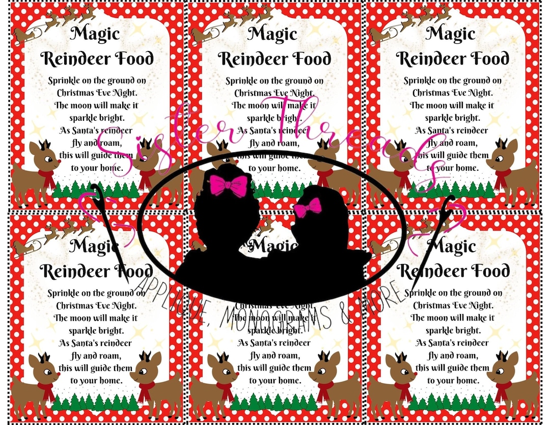 Magic Reindeer Food Printable - Etsy