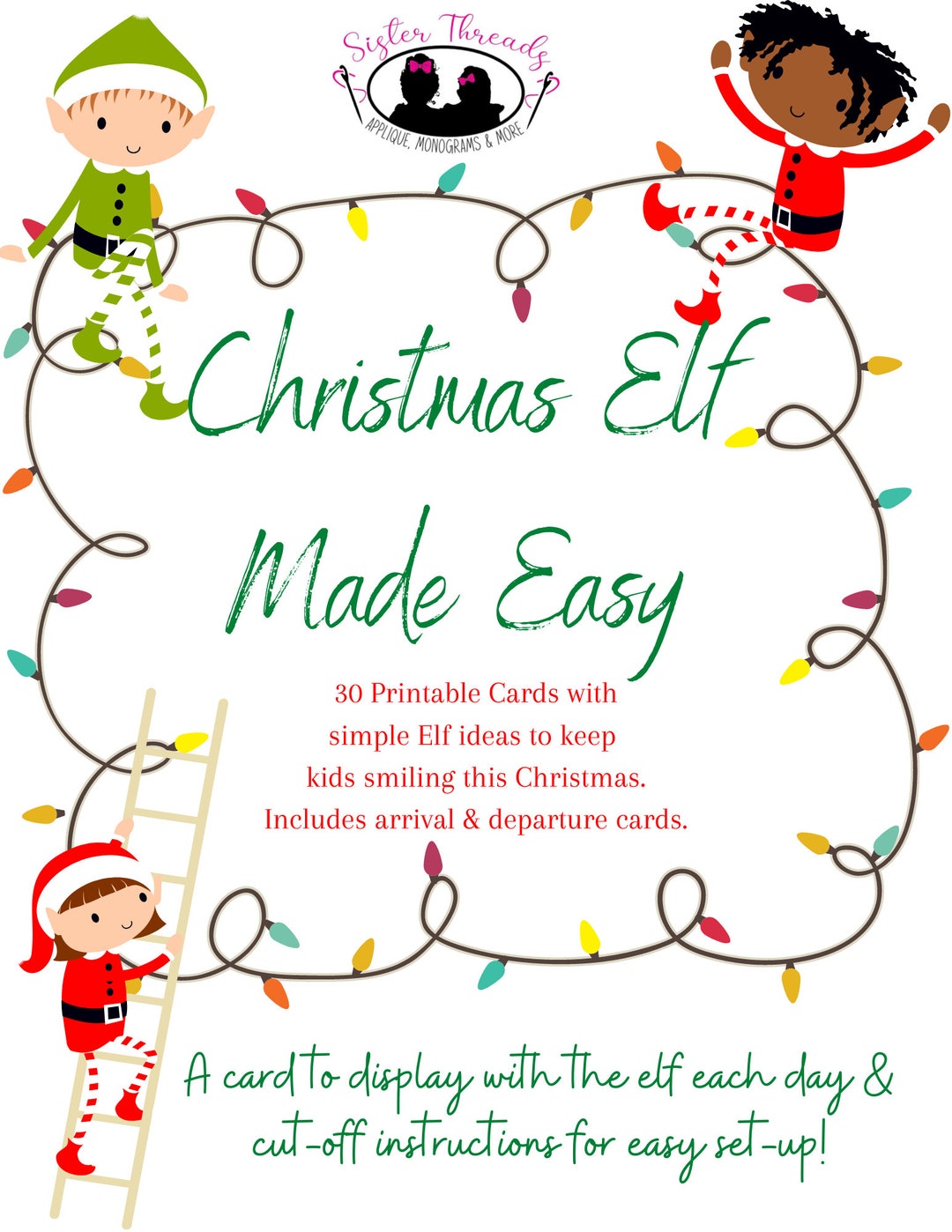 Christmas Elf Activities Made Easy CARDS - Etsy