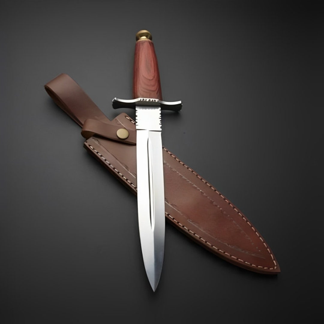 D2 Steel Dagger With Beautiful Wood Handle Included Leather Sheath ...