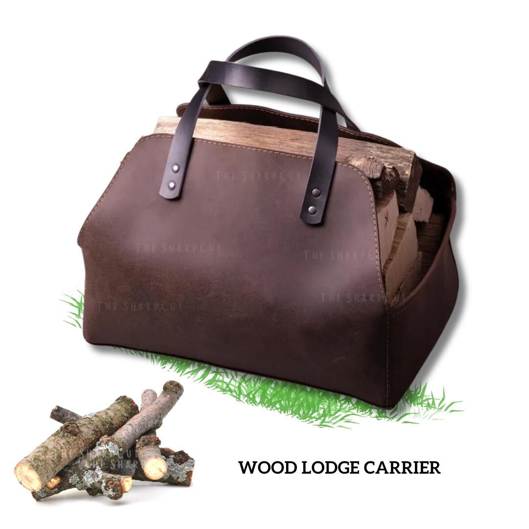 Leather Firewood Carrier-log Carrier-leather Wood Carrier-wood Tote ...