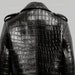 BLACK ALLIGATOR CROCODILE Leather Men Jacket Motorcycle Leather Jacket Gift for Him halloween ...