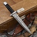 Damascus Dagger With Beautiful Bull Horn Handle and Leather - Etsy