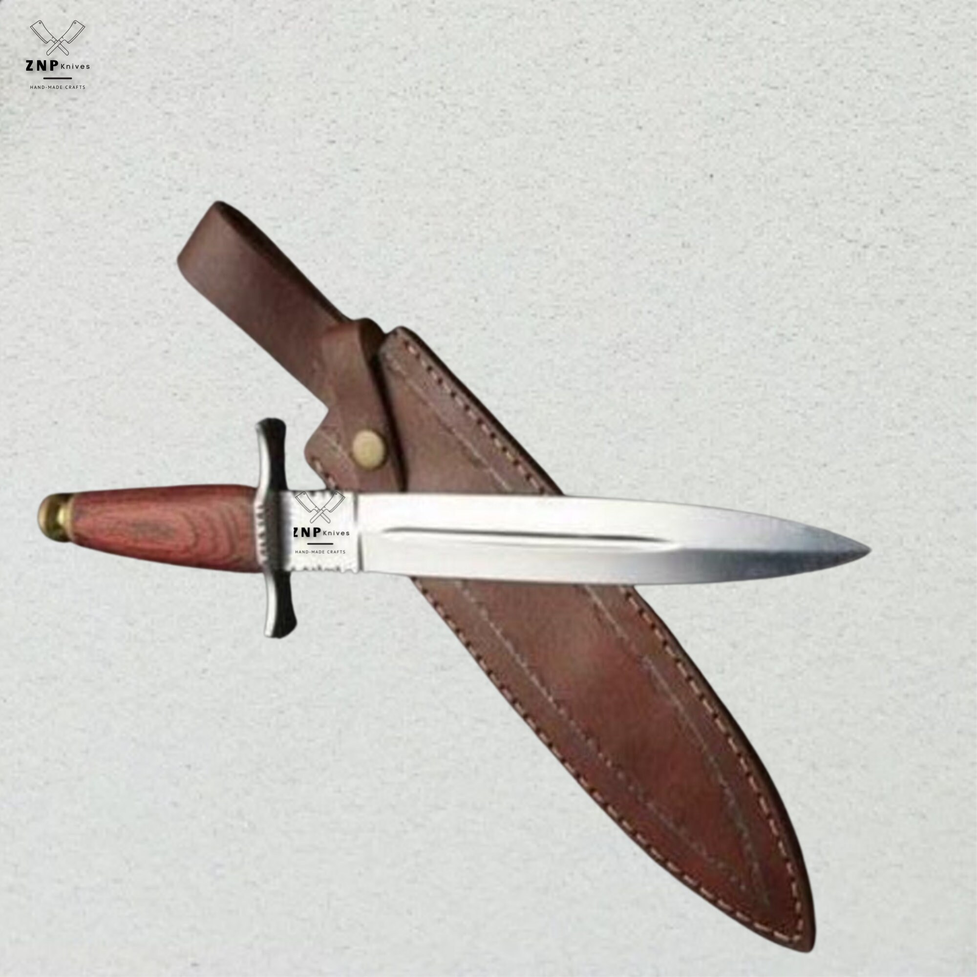 D2 Steel Dagger With Beautiful Wood Handle Included Leather Sheath ...