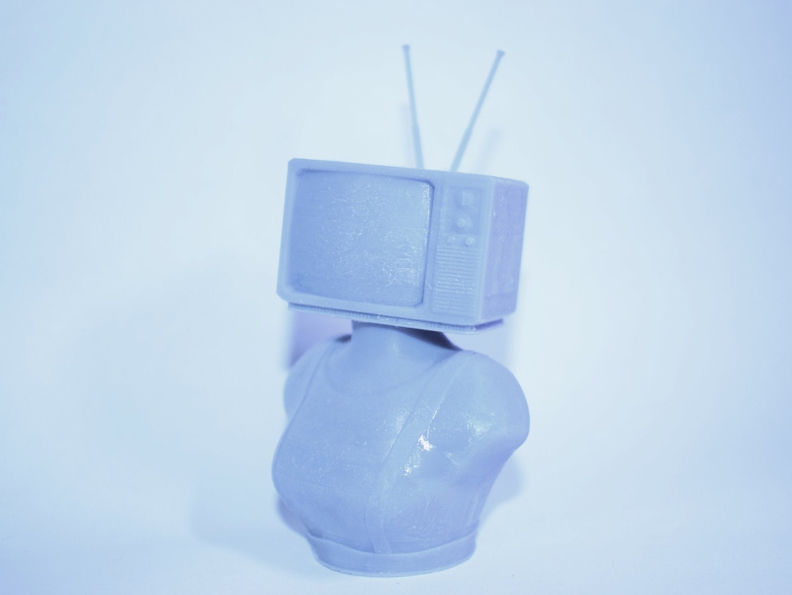 Original Art Piece 'TV Head' 3D Resin Printed Figure - Etsy