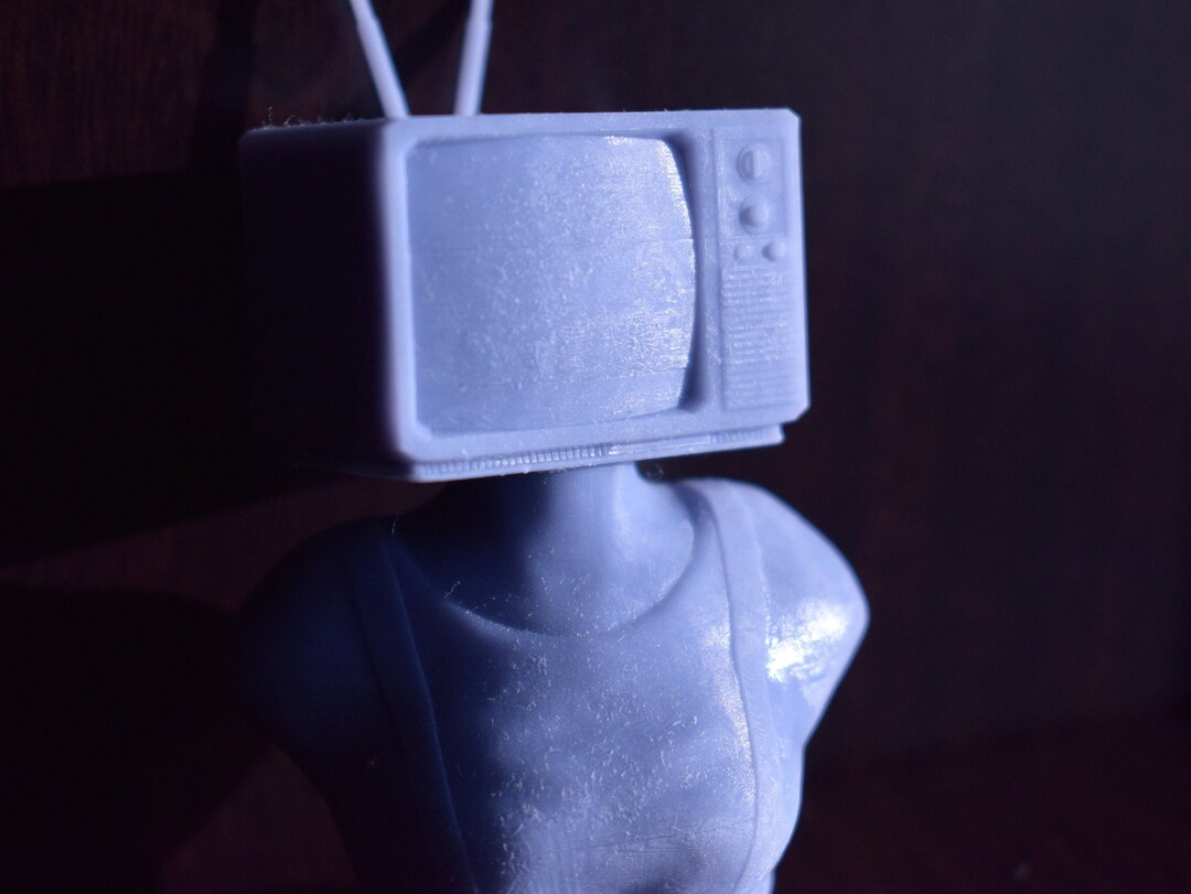 Original Art Piece 'TV Head' 3D Resin Printed Figure - Etsy