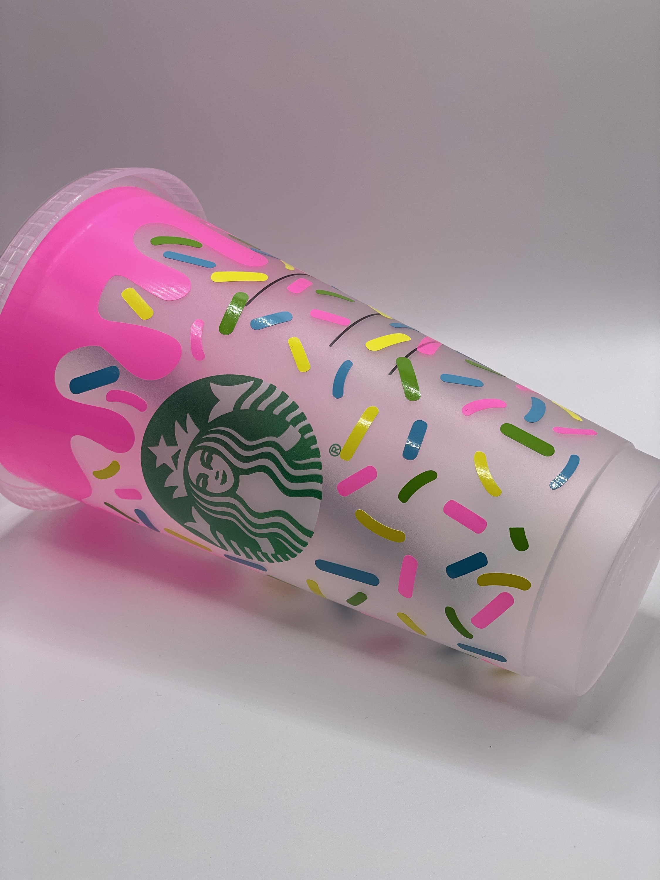 Sprinkle Starbucks 24oz Cold Cup Pink Donut on a Cup - Etsy