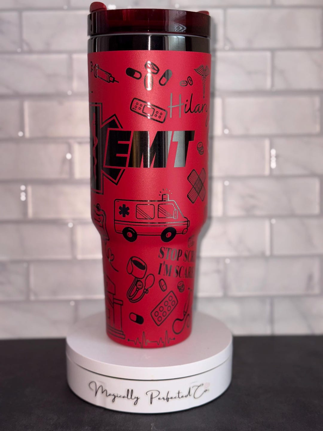 Custom Engraved EMT Tumbler: 40oz Stainless Steel Paramedic Gift - Etsy