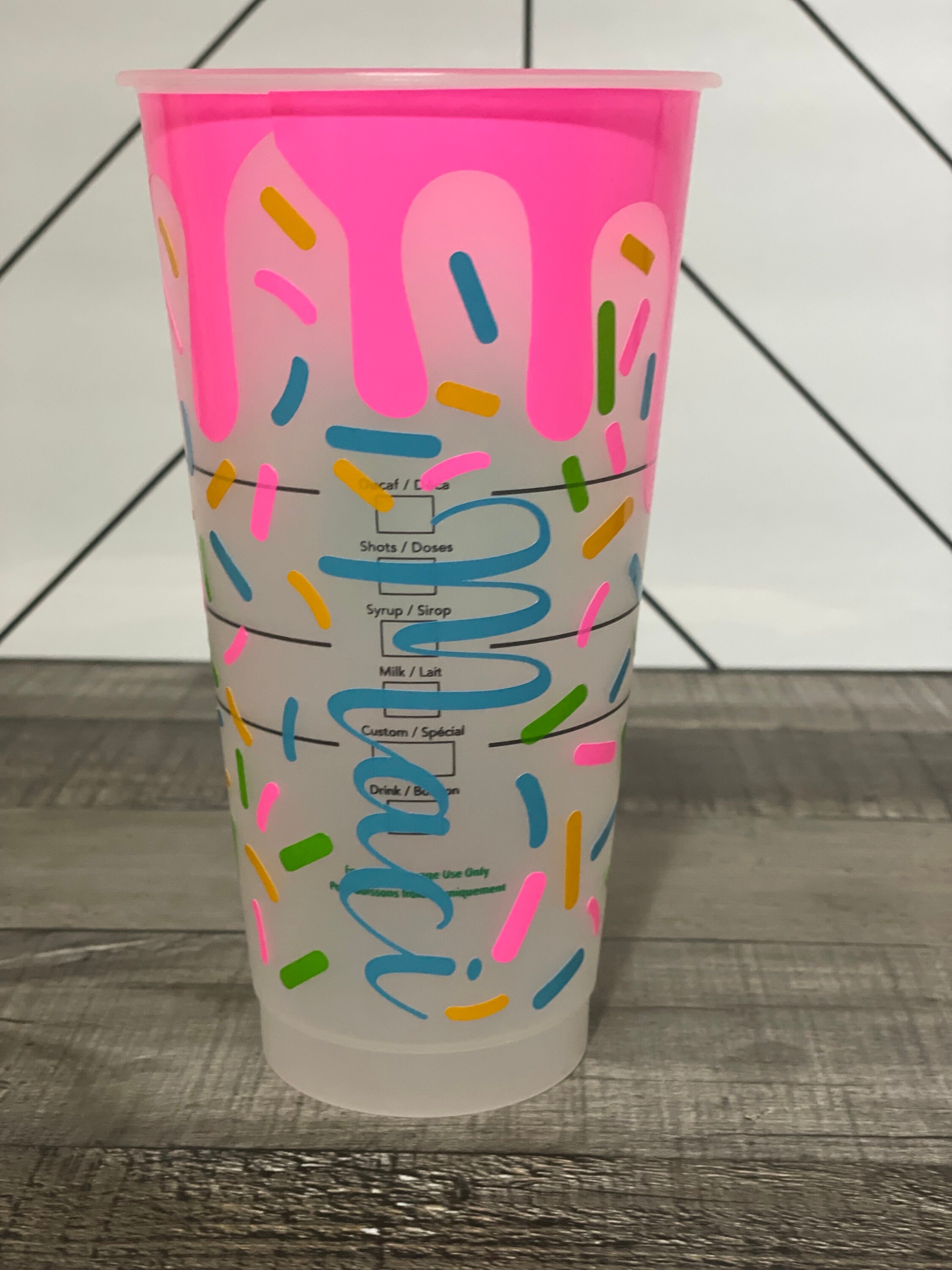 Sprinkle Starbucks 24oz Cold Cup Pink Donut on a Cup - Etsy