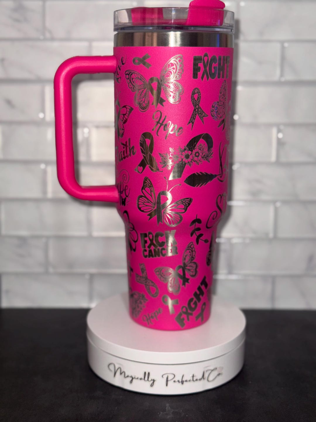 Breast Cancer Awareness Tumbler: Laser Engraved Warrior Gift, 40oz - Etsy