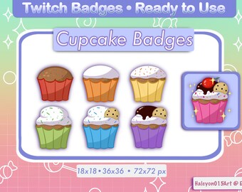 Cupcakes 10 Twitch/discord Icons, Badges & Emotes | Strawberry ...