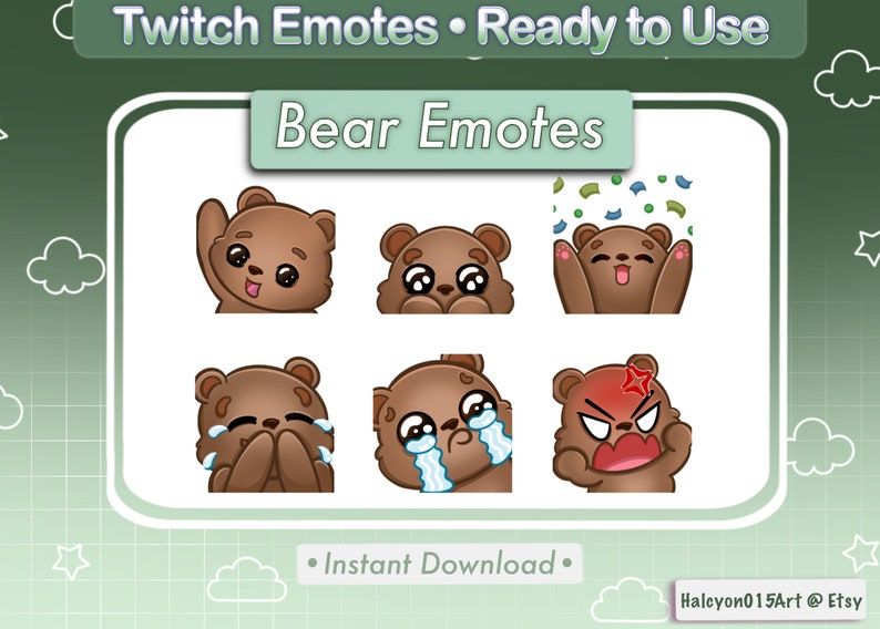 Bear Emotes - Etsy