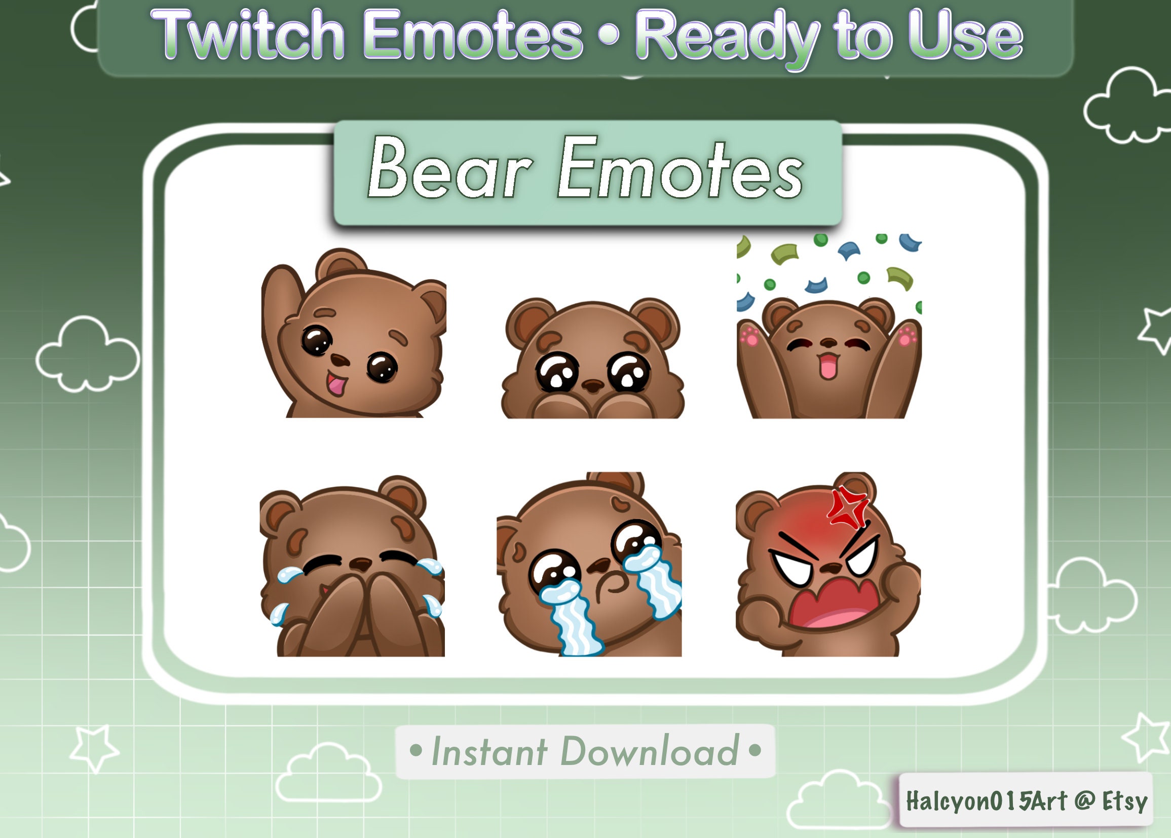 Bear Emotes - Etsy