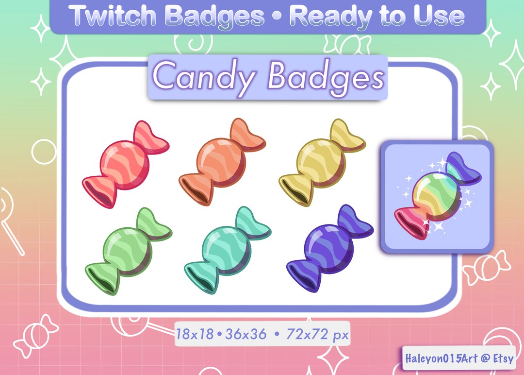 Candy Badges - Etsy