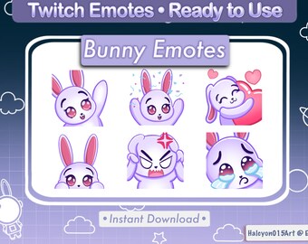 Bunny Girl Twitch and Discord Emotes L Bunny Emotes L Chibi Girl Emotes ...