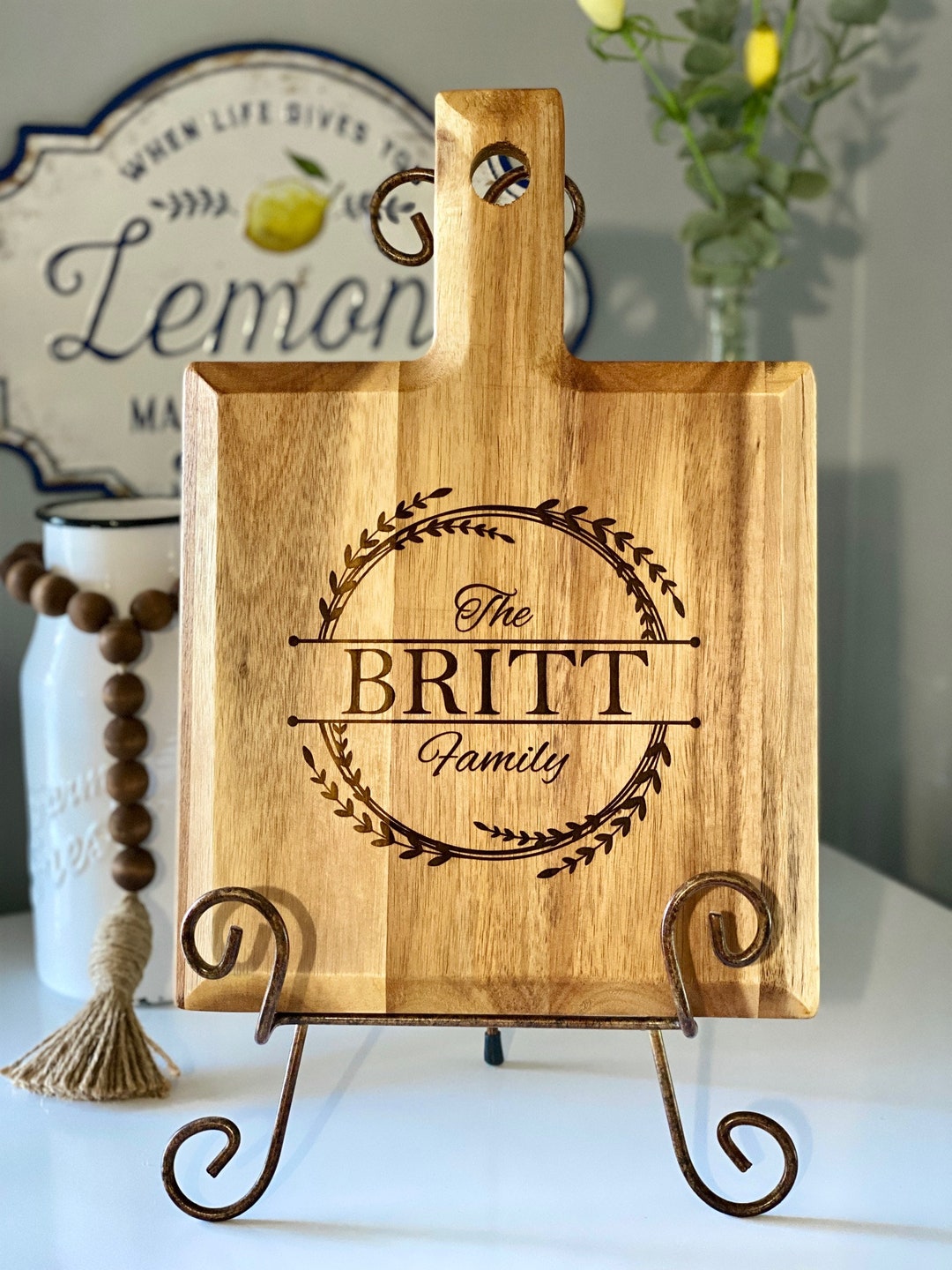 Family Name Board, Personalized Cutting Board, Wedding Gift ...