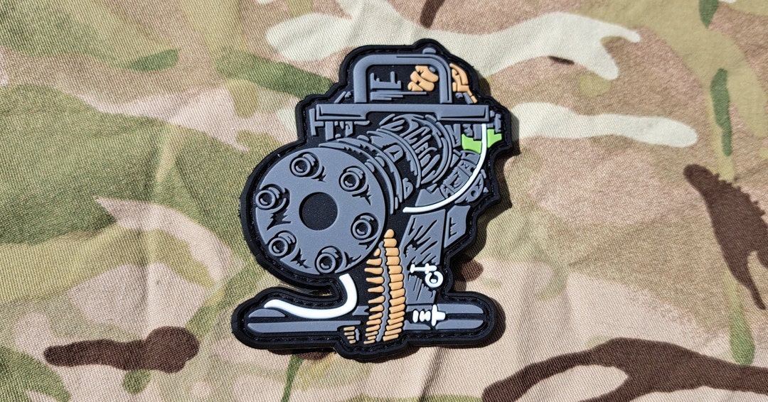 Minigun Choppa 3D PVC Patch - Tactical M134 Mini Gun Airsoft AC-130 Gunship - Etsy