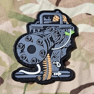 Minigun Choppa 3D PVC Patch - Tactical M134 Mini Gun Airsoft AC-130 ...