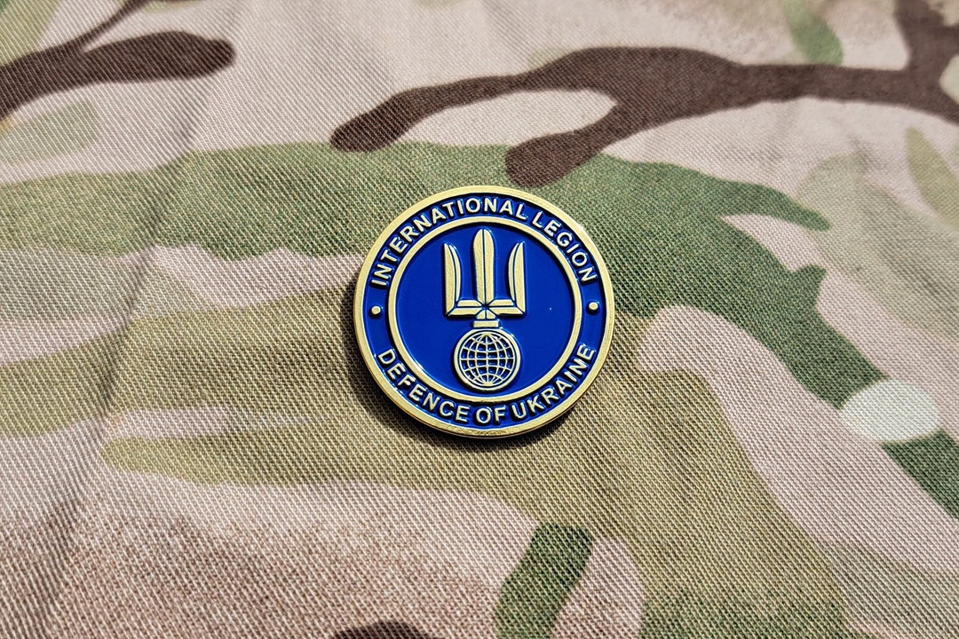 Ukrainian International Legion Morale Support Enamel Pin - Ukraine Gold ...