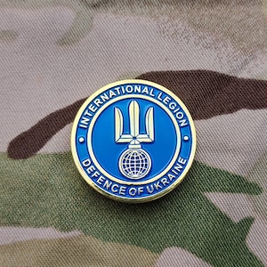 Ukrainian International Legion Morale Support Enamel Pin - Ukraine Gold ...