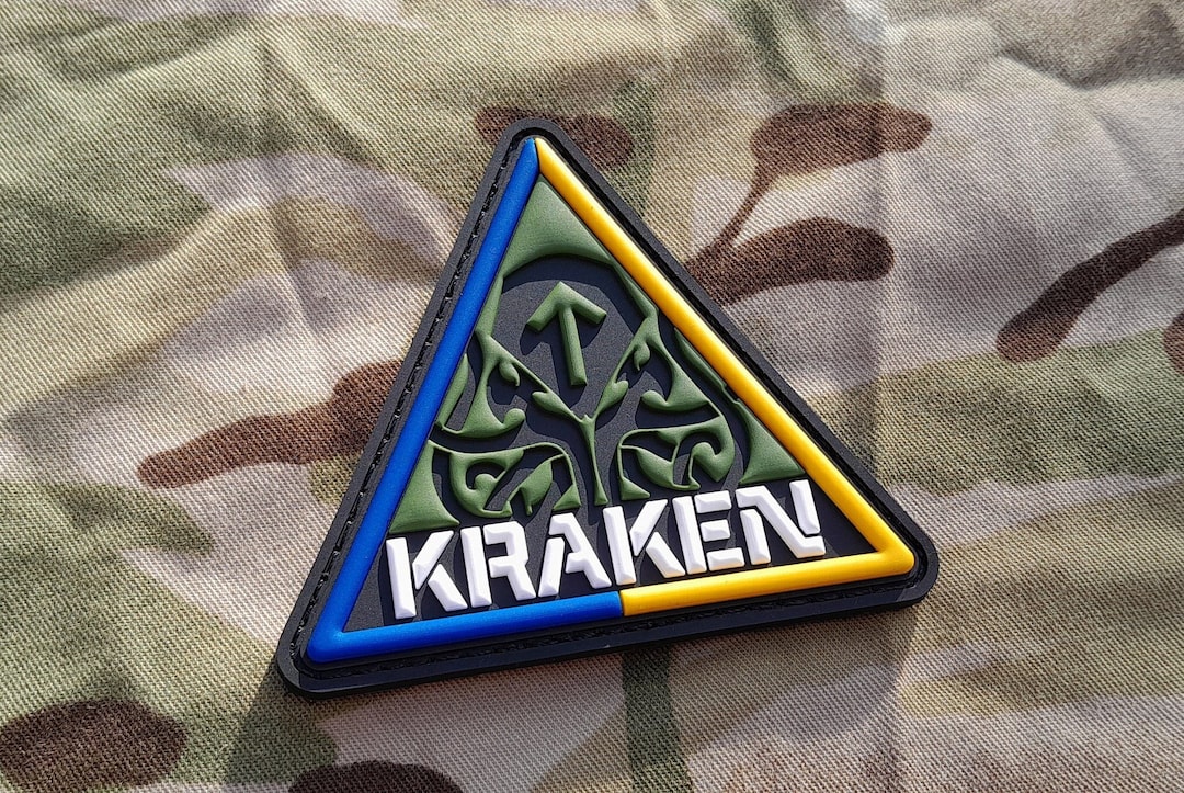 Kraken Ukrainian Flag Patriotic Blue Yellow Special Unit 3D PVC Patch ...