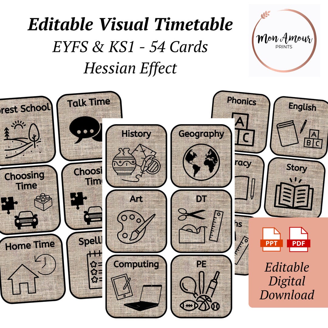 Editable Hessian Visual Timetable for Early Years and KS1 School ...