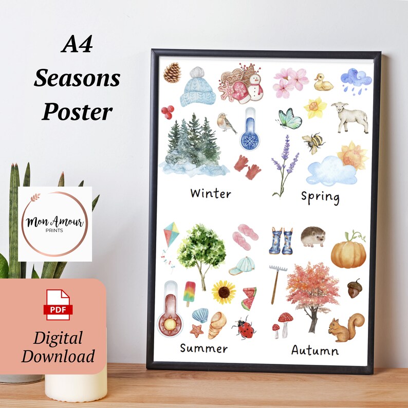 Weather Flashcards Seasons of the Year Home School Weather Study ...