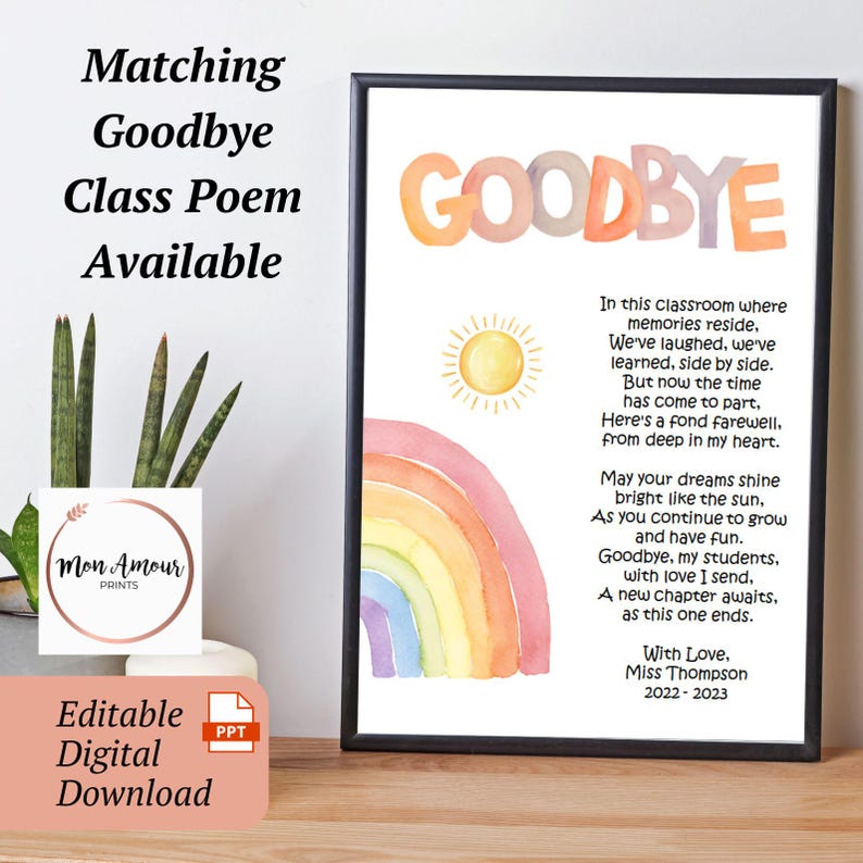 Editable Goodbye Gift Tag | Printable Farewell Tag for Teacher, Nursery ...