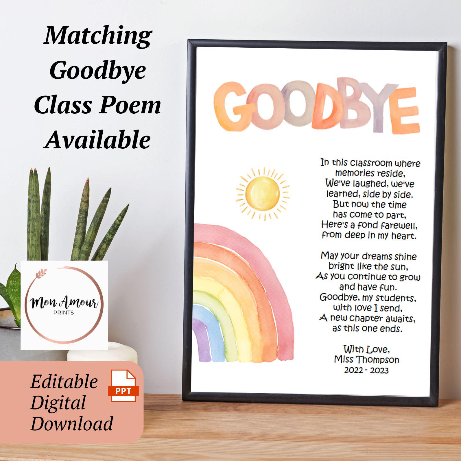 Editable Goodbye Gift Tag | Printable Farewell Tag for Teacher, Nursery ...
