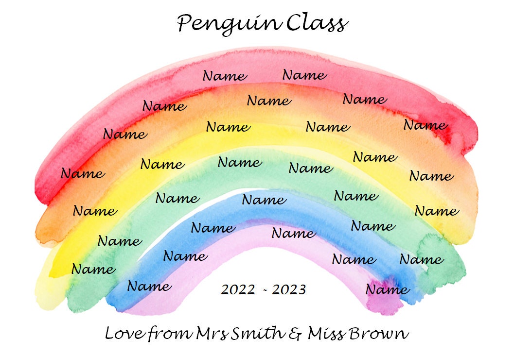 Personalised End of Year Class Print Thank You Teacher Gift Class Gift ...