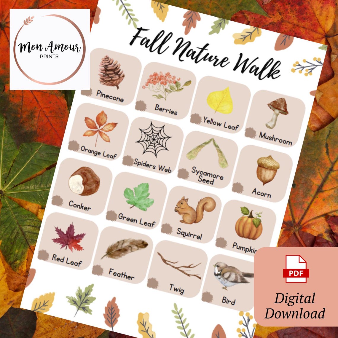 Printable Autumn Nature Walk | Fall Scavenger Hunt | Children's Outdoor ...