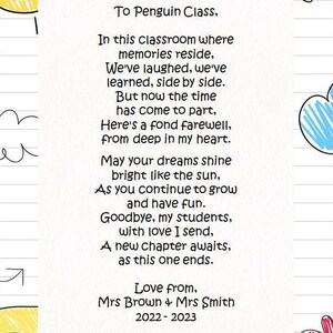 Editable End of Year Poem | Goodbye Print for Students | End of School ...