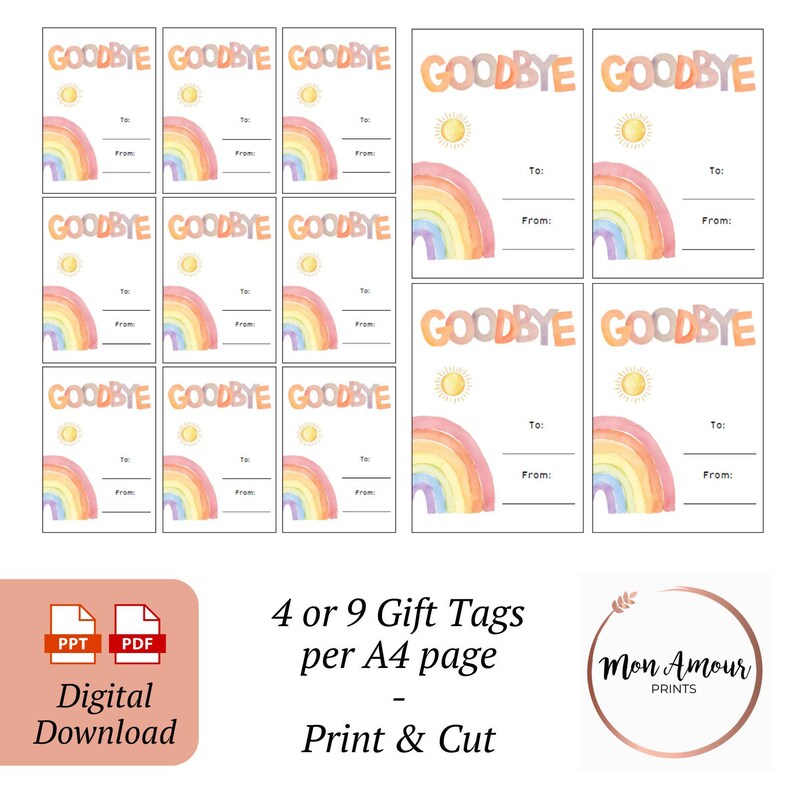 Editable Goodbye Gift Tag | Printable Farewell Tag for Teacher, Nursery ...