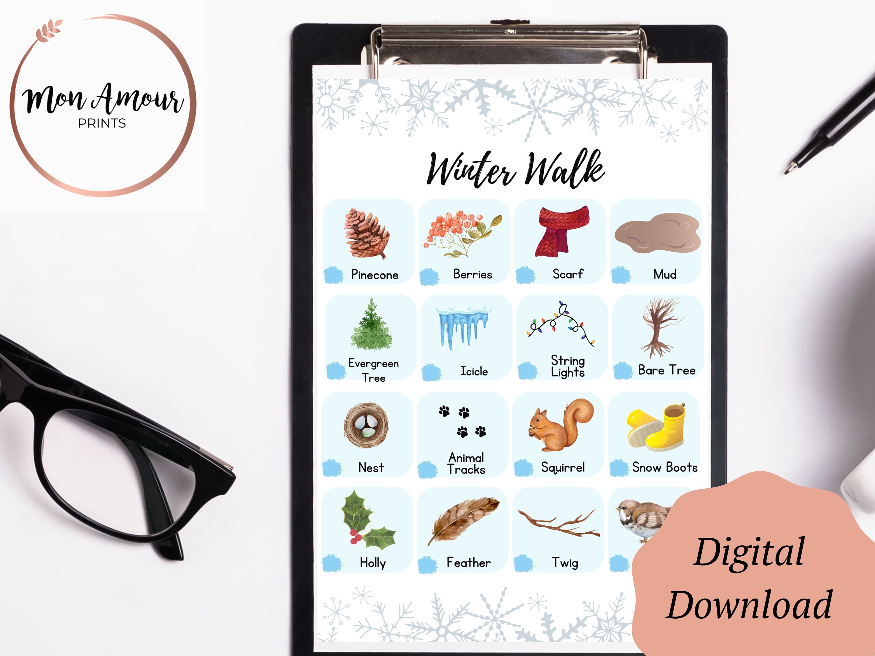 Printable Winter Nature Walk | Scavenger Hunt | Children's Outdoor ...