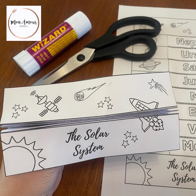 Solar System Planet Ordering Space Craft Activity Foldable Trace, Cut ...