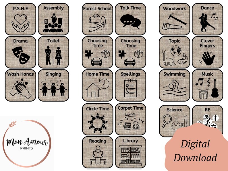 Editable Hessian Visual Timetable for Early Years, KS1, KS2 | School ...