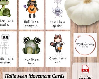 Halloween Movement Cards - Etsy