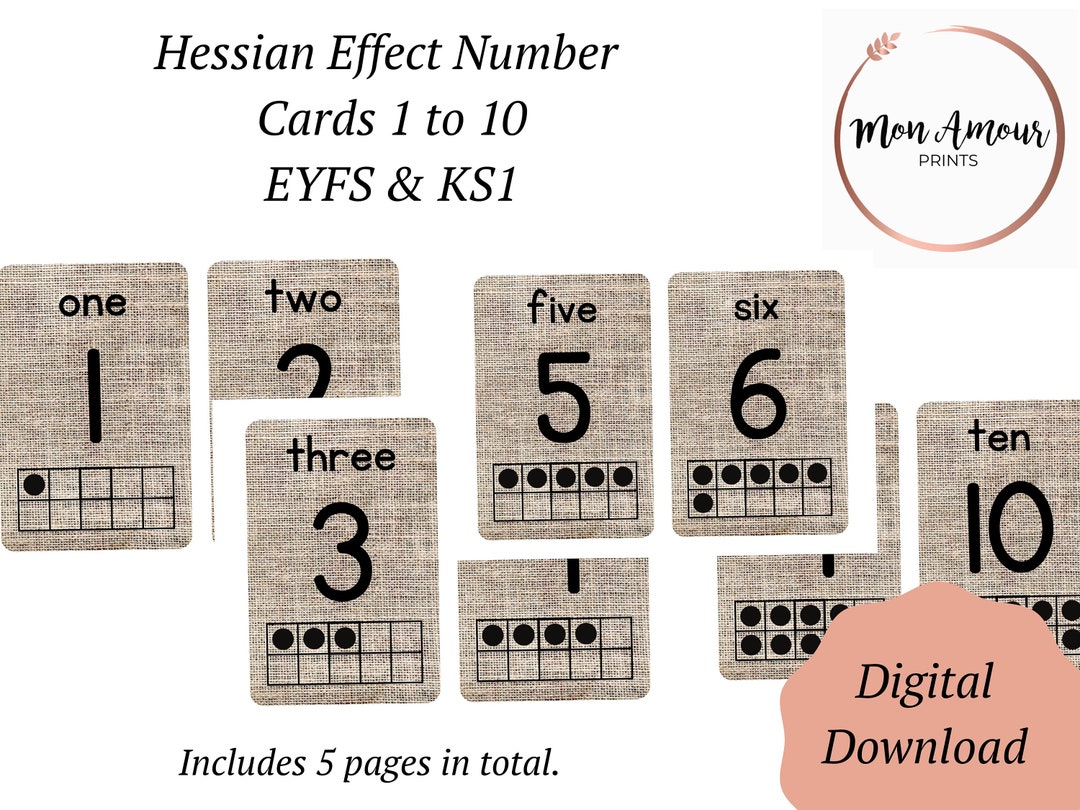 Hessian 10s Frame Posters | Number Cards From 1 to 10 | Place Value ...