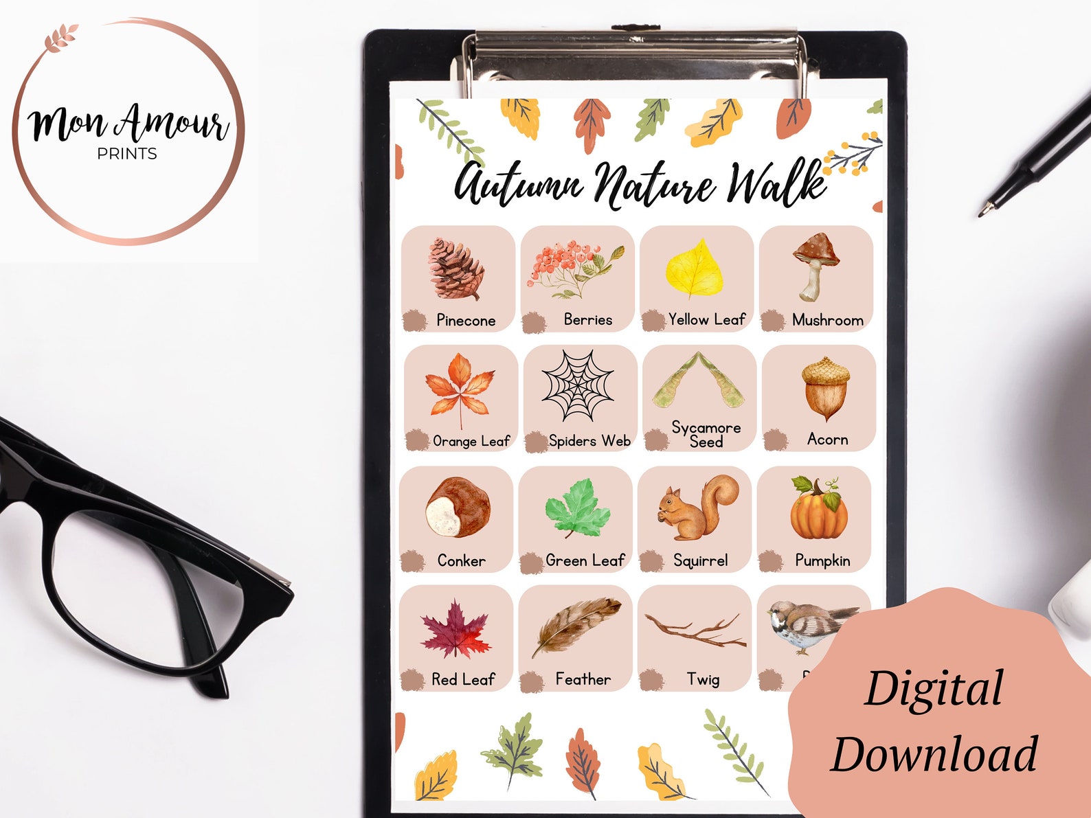 Printable Autumn Nature Walk | Fall Scavenger Hunt | Children's Outdoor ...