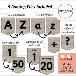 Editable Classroom Display Pack | Signs & Bunting | Hessian Bulletin ...