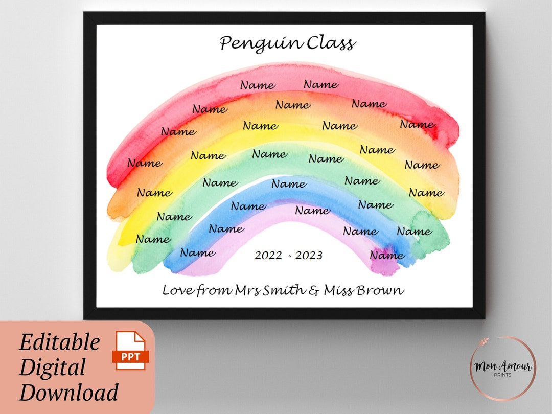 Personalised End of Year Class Print | Thank You Teacher Gift | Class ...