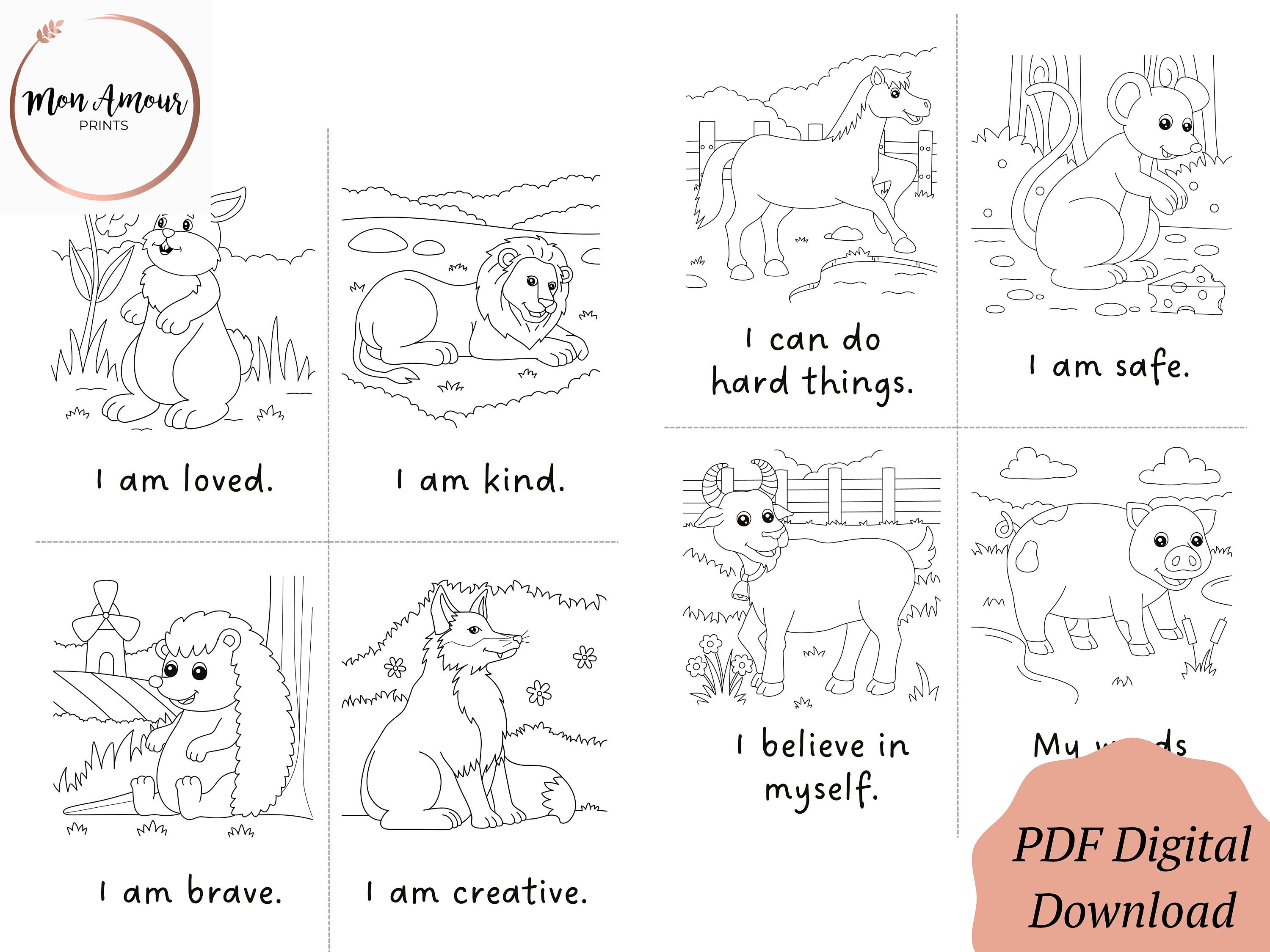 Printable Affirmation Cards to Colour | Kid's Affirmation Cards ...