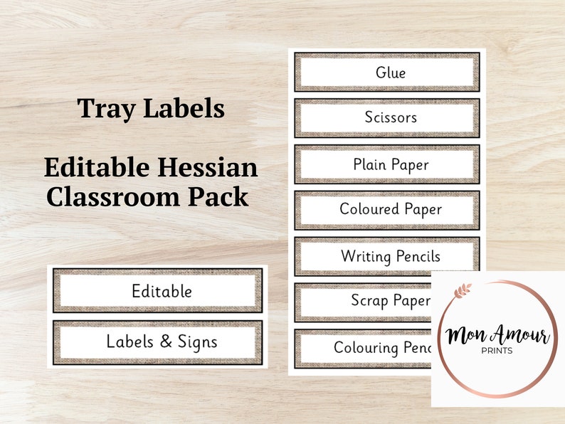 Editable Classroom Display Pack | Signs & Bunting | Hessian Bulletin ...