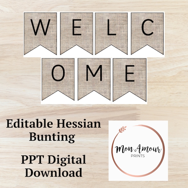 Hessian Bunting - Etsy