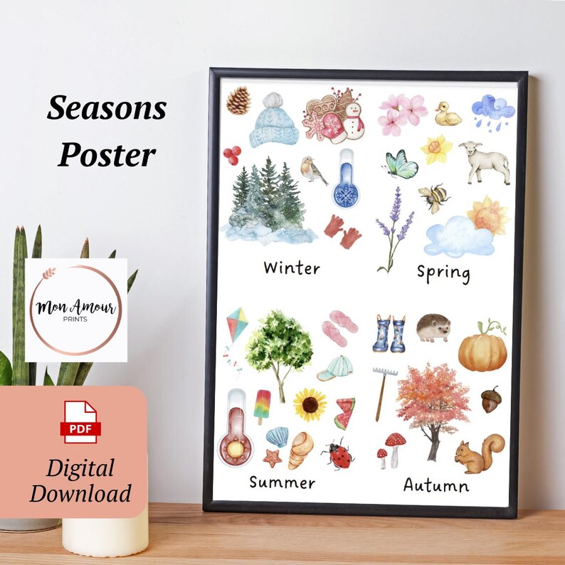 Weather Flashcards | Seasons of the Year Poster | Home School Weather ...