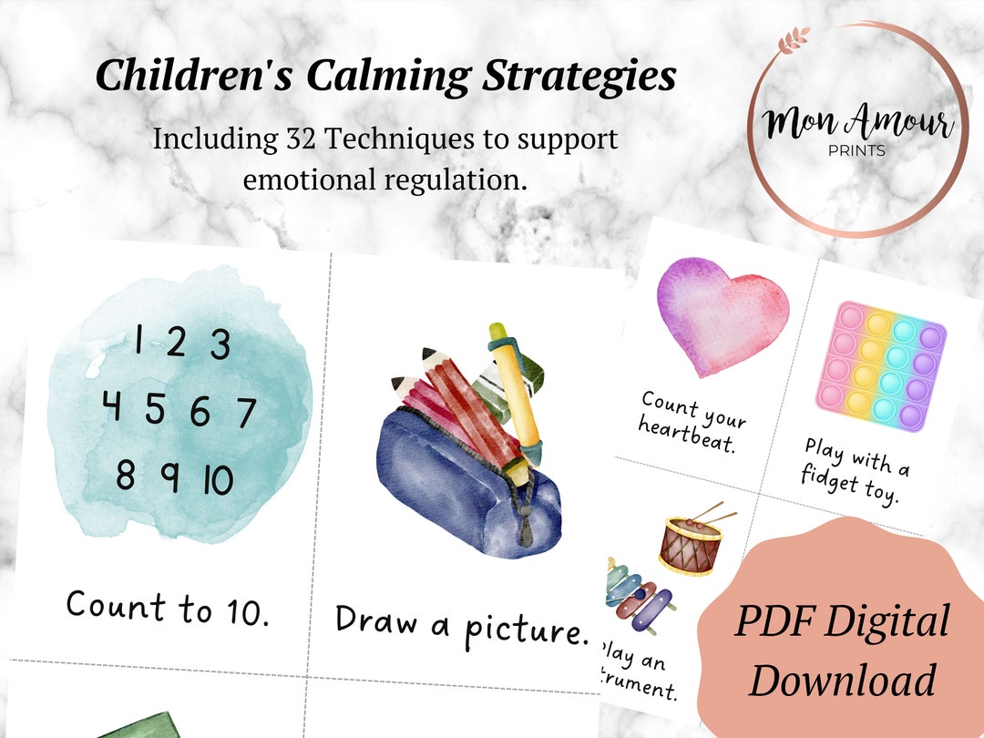 Children's Calming Strategy Cards Emotional Regulation - Etsy