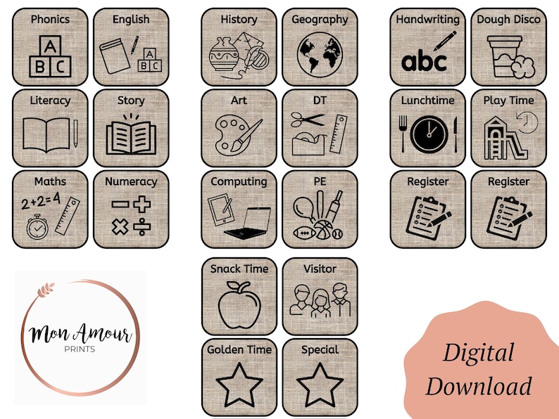 Editable Hessian Visual Timetable for Early Years, KS1, KS2 School ...