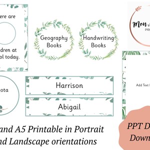 Editable Classroom Signs Bunting Display Headers Natural School Decor ...
