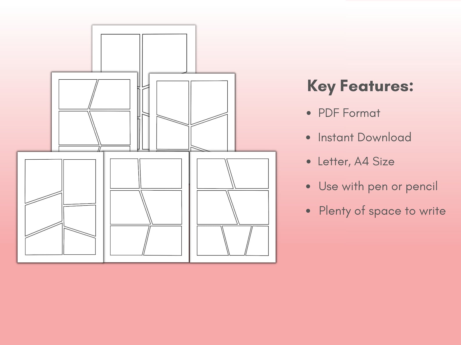 Blank Comic Book Template, Comic Book Strip Template, Empty Comic ...