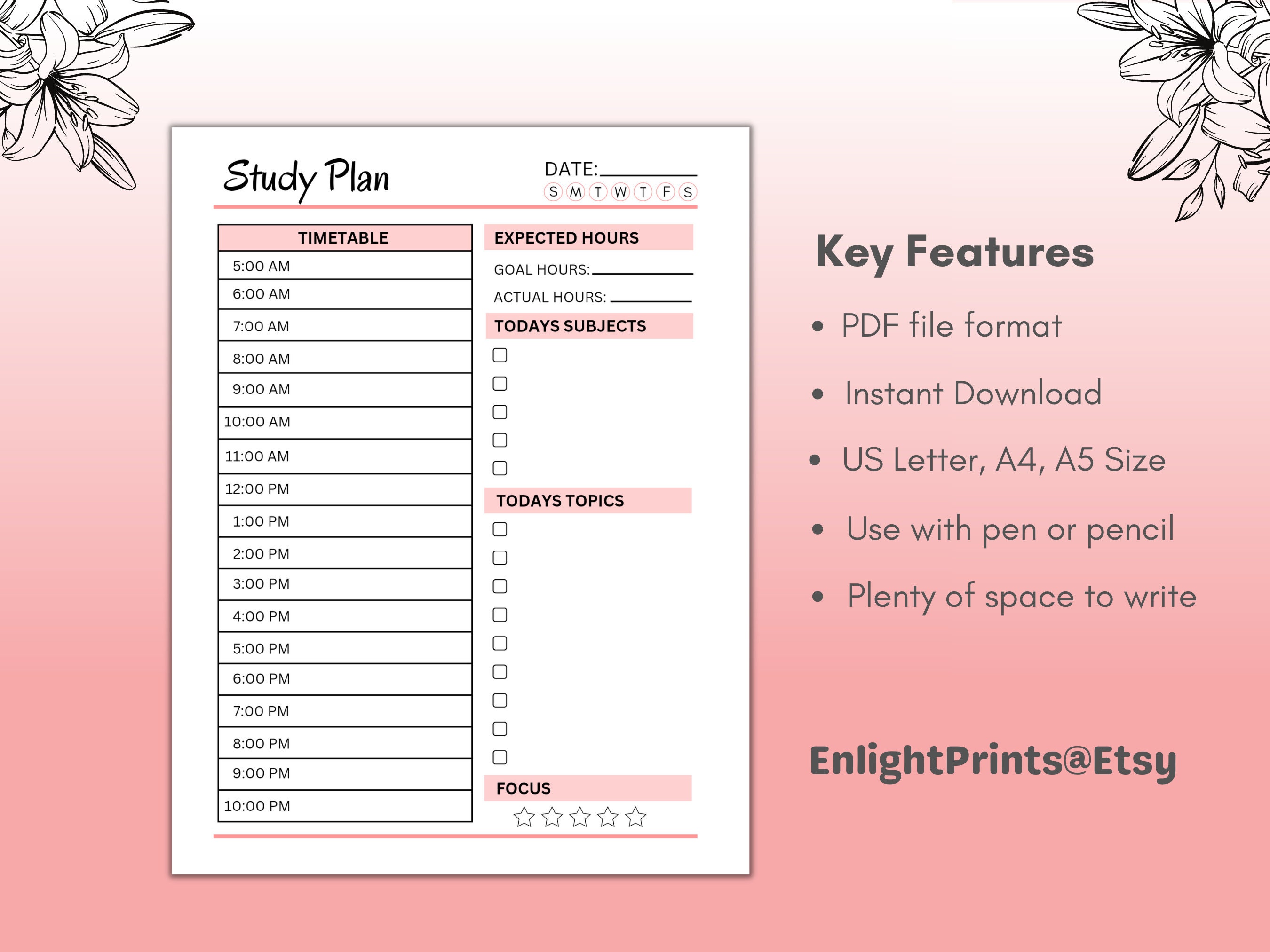 Study Schedule, Study Planner, Student Planning, Timetable Templates ...