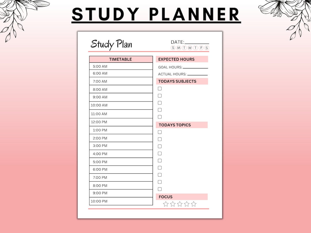 Study Schedule, Study Planner, Student Planning, Timetable Templates ...